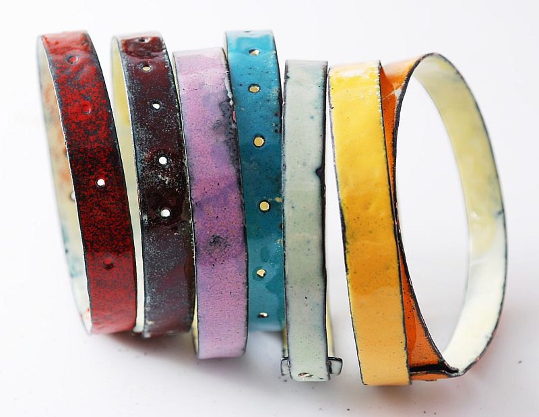 RAINBOW Set of Enameled Bangles, Perfect Mother's Day Idea, Gift for ...
