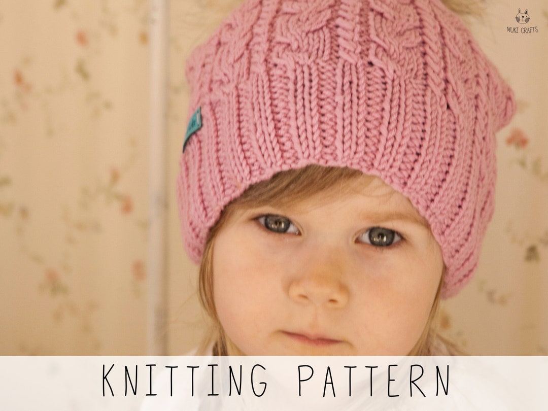 Cable Beanie KNITTING PATTERN Kids Cable Hat Knit Pattern, Women's ...