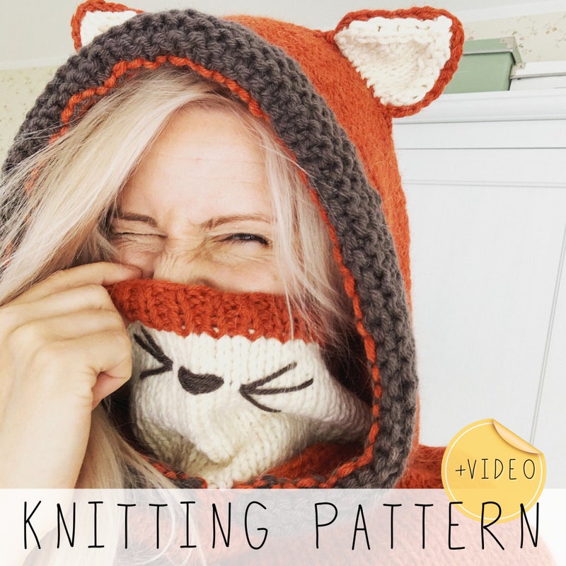 Knit Fox Hood Scarf - Etsy UK