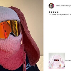 Ski Helmet Cover CROCHET PATTERN Bunny Helmet Balaclava (toddler, Kids ...