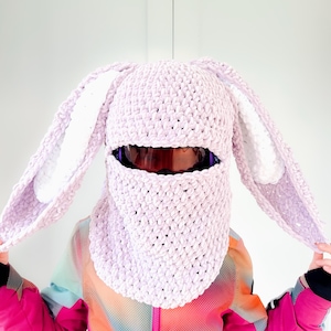 Ski Helmet Cover CROCHET PATTERN Bunny Helmet Balaclava (toddler, Kids ...