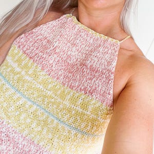Halter Top KNITTING PATTERN Tank Top Knit Pattern for Women (sizes S to 3XL), Sleeveless Halter ...