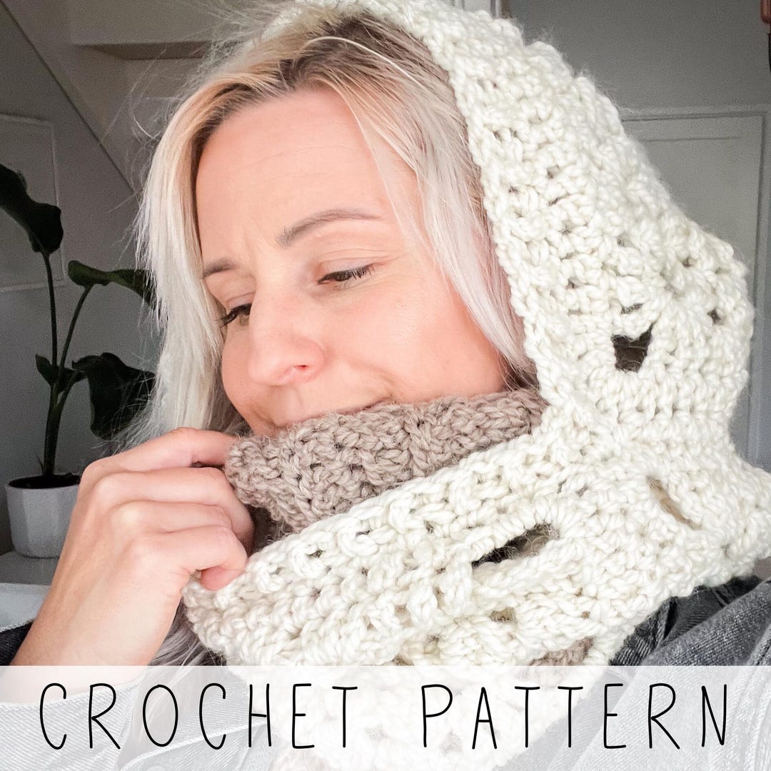 Granny Square Hooded Cowl CROCHET PATTERN, Crochet Granny Square ...