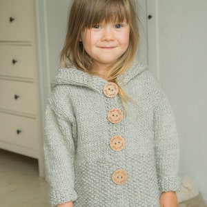 Hooded Cardigan KNITTING PATTERN, Kids Jacket Knit Pattern, Cozy Design ...