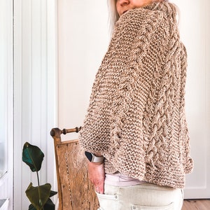 Cable Poncho KNITTING PATTERN Kids Poncho Knit Pattern Cape Kids Chunky ...