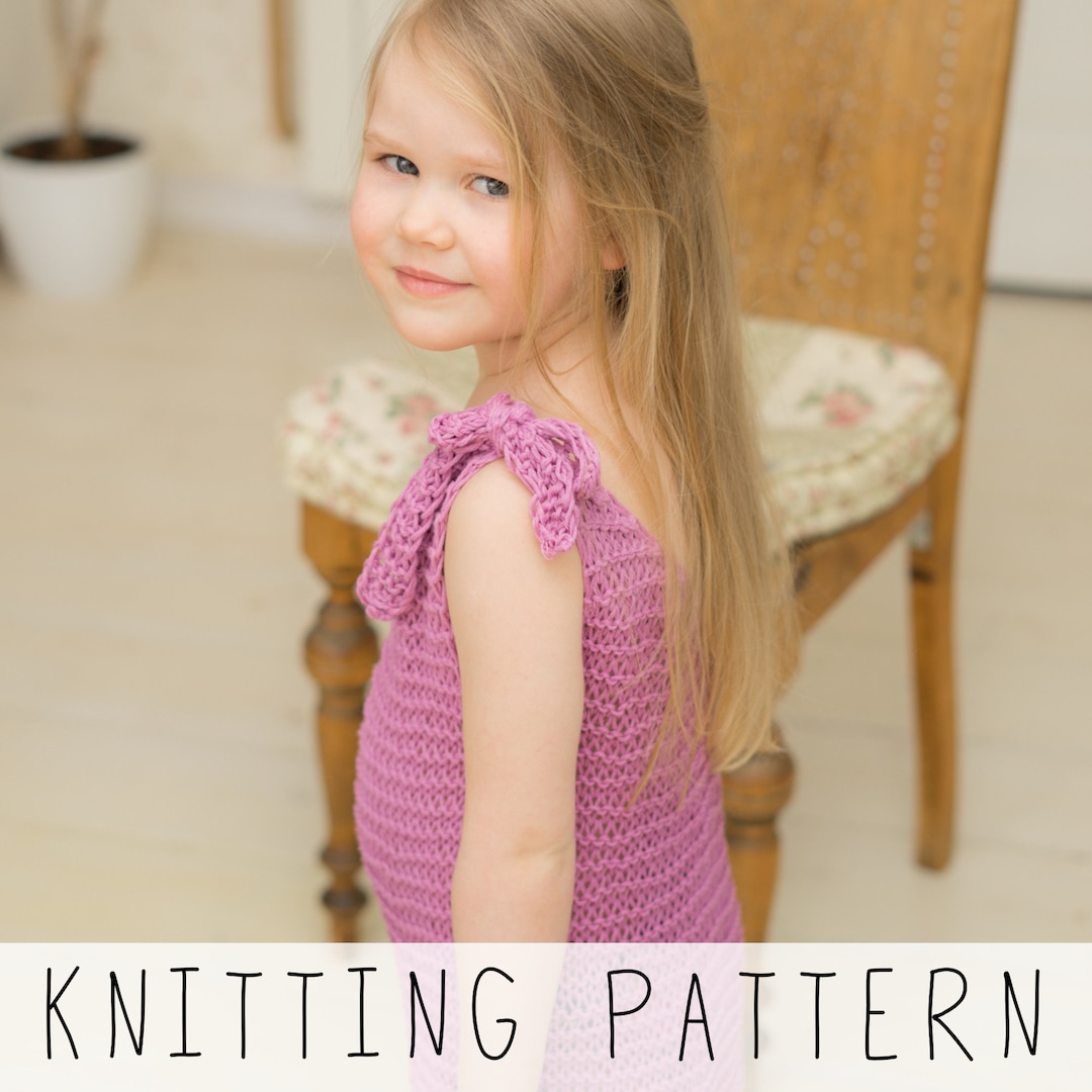 Summer Dress KNITTING PATTERN, Girls Dress Knit Pattern, Textured Light ...