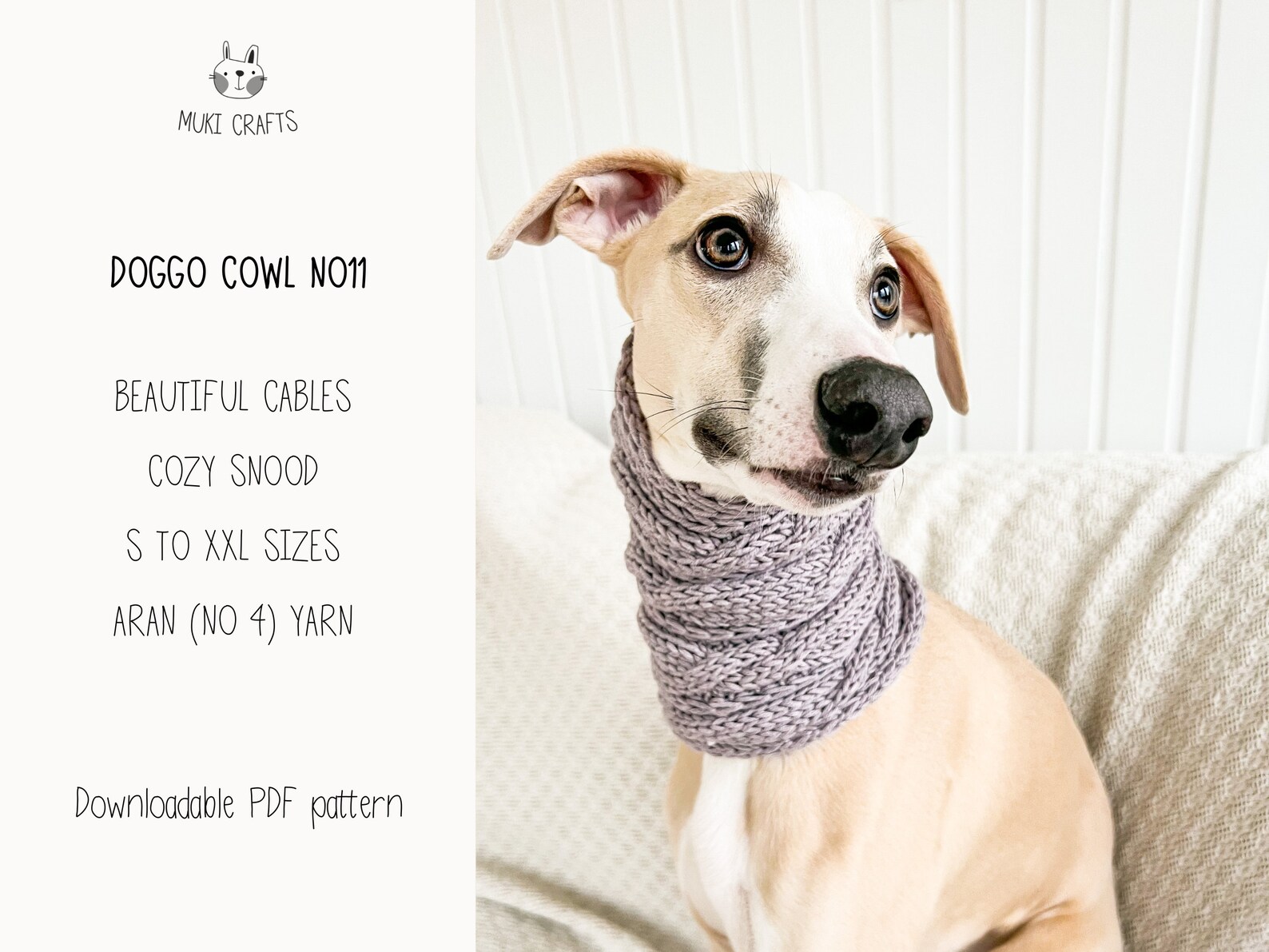 Dog Snood KNITTING PATTERN Cable Dog Cowl Knit Pattern for Medium ...