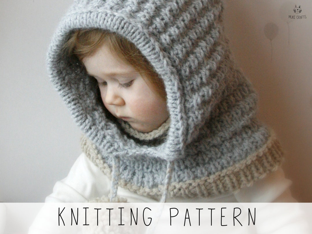Hooded Cowl KNITTING PATTERN Snood Knit Pattern Kids and Adult - Etsy