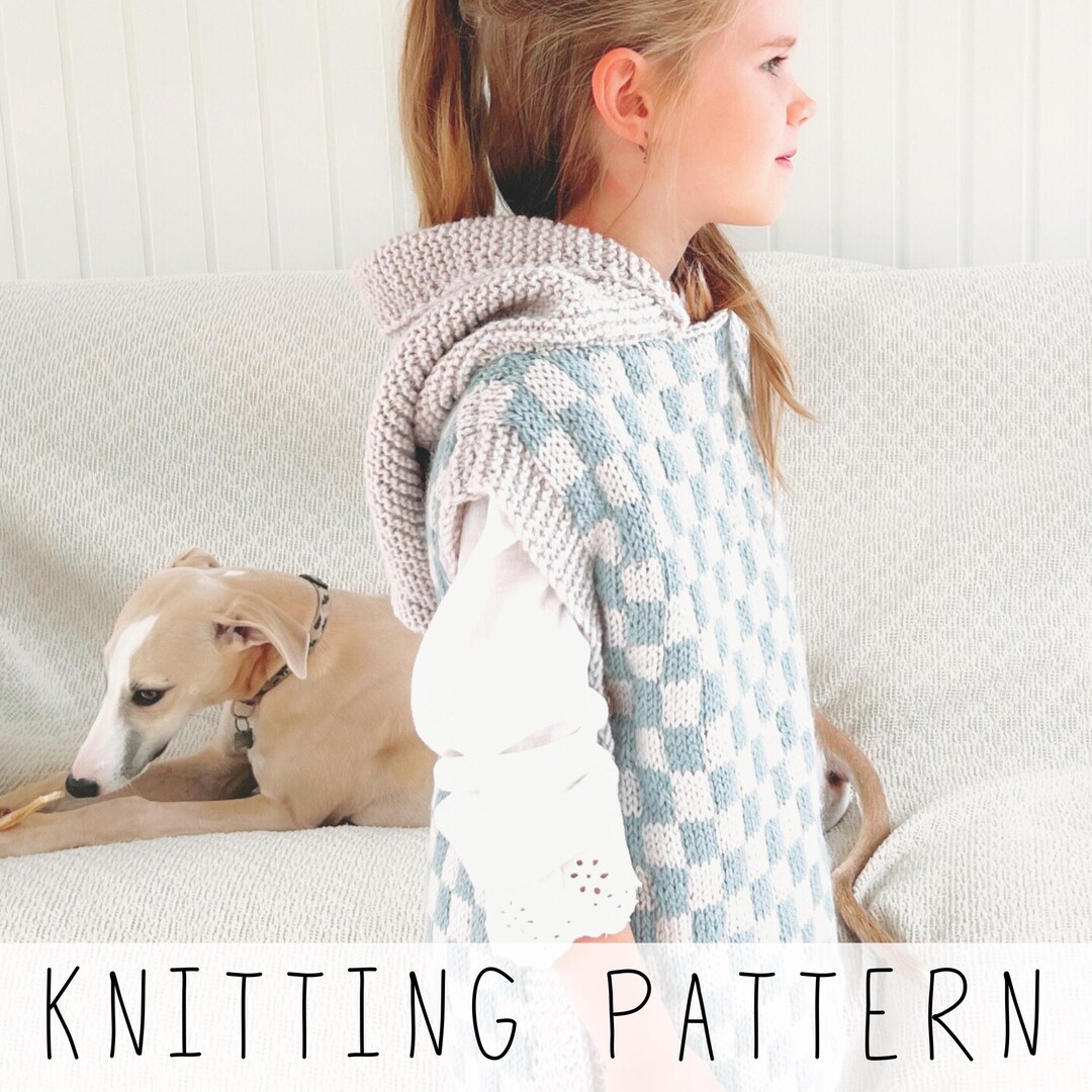 Kids Hooded Poncho KNITTING PATTERN, Poncho PDF, Toddler Knit Cape ...