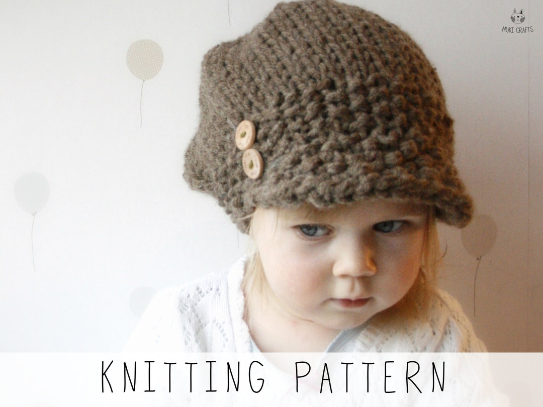 Newsboy Hat KNITTING PATTERN Peak Hat Knit Pattern Boys Hat, Chunky ...