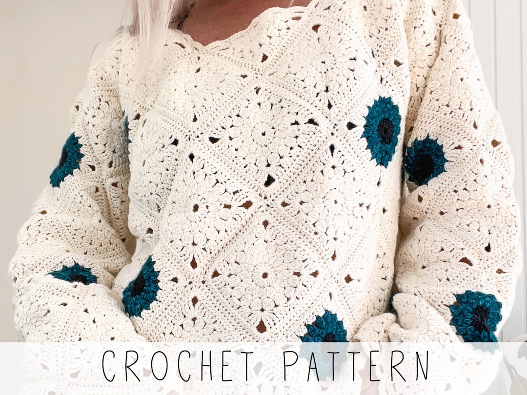 Granny Square Sweater CROCHET PATTERN Granny Square Jumper - Etsy