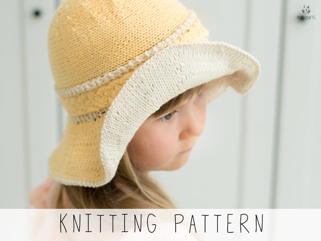 Brimmed Summer Hat KNITTING PATTERN Sun Hat Knit Pattern Girls Beach ...