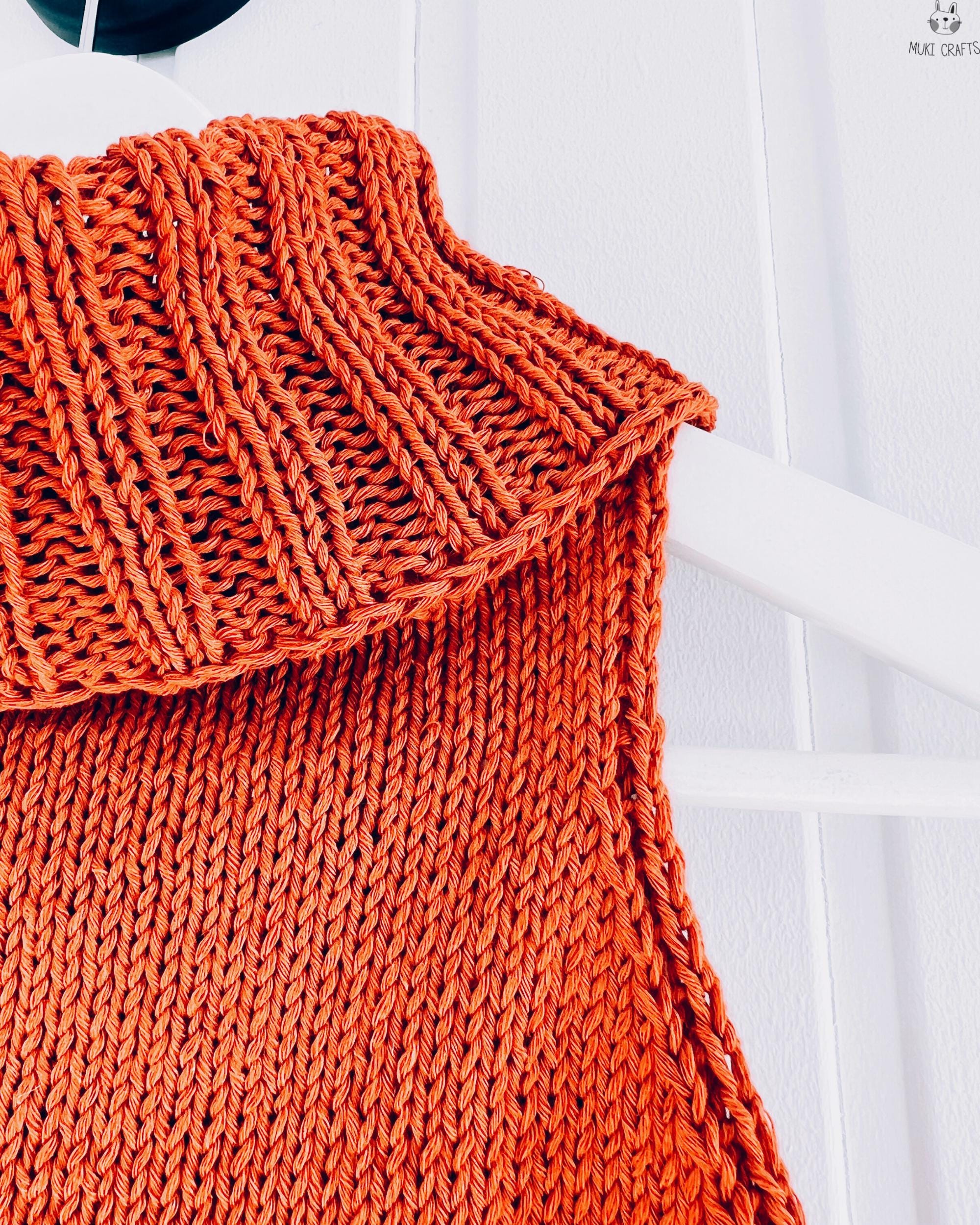 Beginner KNITTING PATTERN, Turtleneck Top With Video Tutorial, Easy ...