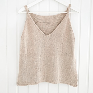 Knit Tank Top KNITTING PATTERN With V-neck, Modern Summer Knit Camisole ...