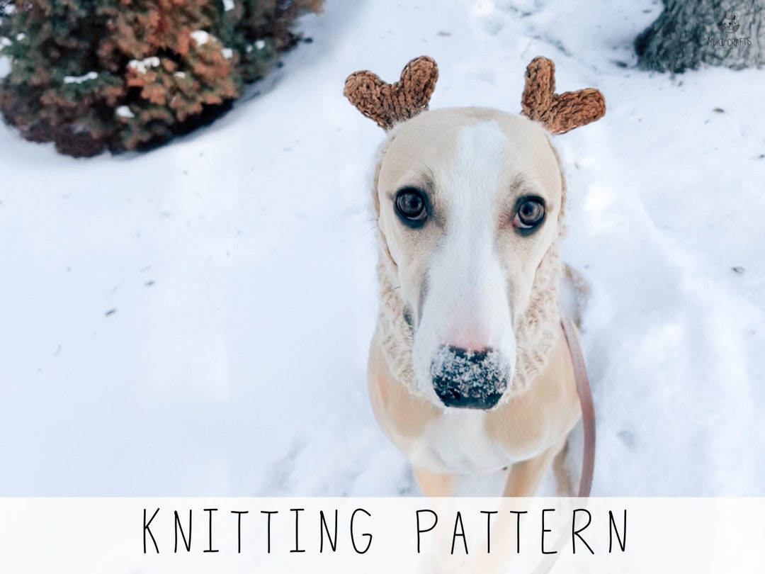 Dog Christmas Cowl KNITTING PATTERN Dog Snood Knit Pattern With Antlers ...