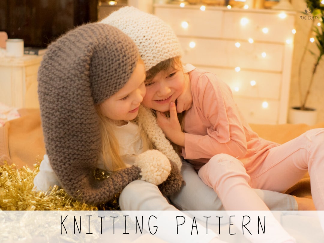 Long Tail Hat KNITTING PATTERN Christmas Hat Knit Pattern Beginners Hat ...