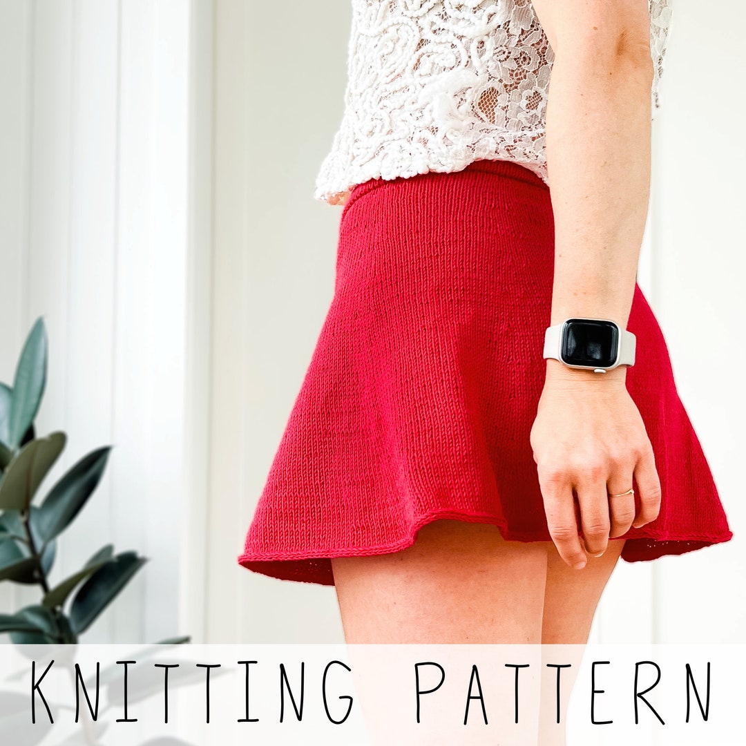 Skirt KNITTING PATTERN Mini Skirt Knit Pattern for Women (XS to 3XL Size), A-shape Knitted Skirt ...