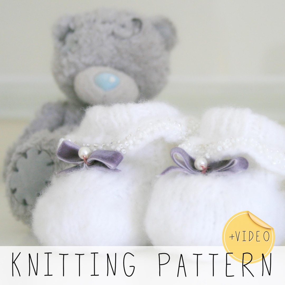 Beginner Baby Booties KNITTING PATTERN, Easy Flat-knit Newborn Booties ...