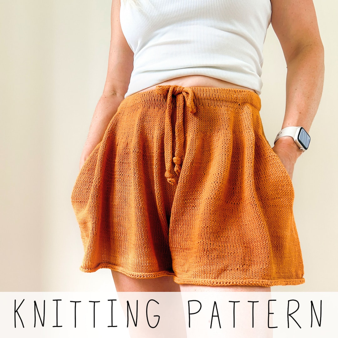 Shorts KNITTING PATTERN Skirt-style Shorts Knit Pattern Knitted Shorts Pattern Pants Knit ...