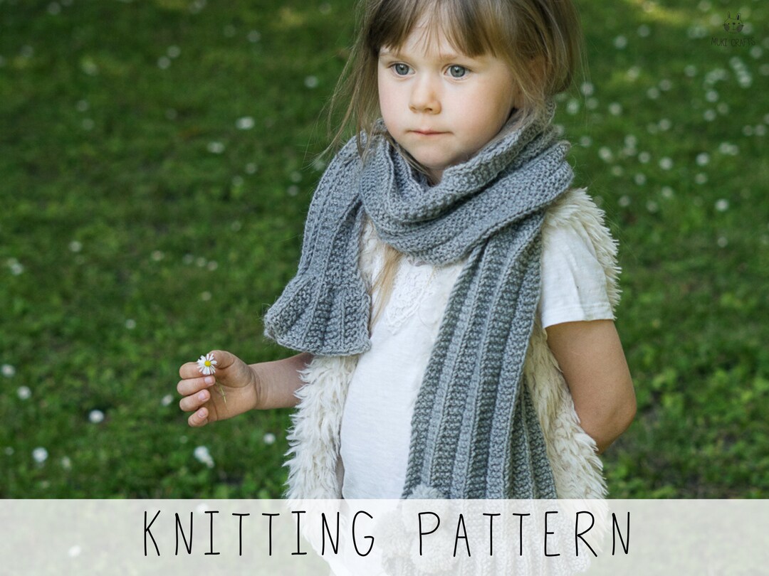 Reversible Scarf KNITTING PATTERN Beginners Scarf Knit Pattern Kids ...