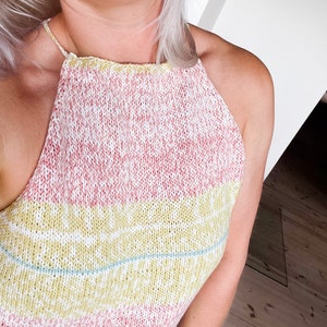 Halter Top KNITTING PATTERN Tank Top Knit Pattern for Women (sizes S to 3XL), Sleeveless Halter ...