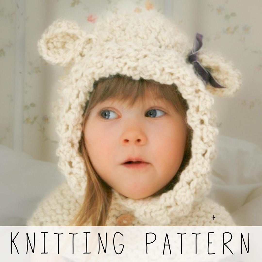 Lamb Hood Scoodie KNITTING PATTERN Chunky Hooded Cowl With Ears for ...