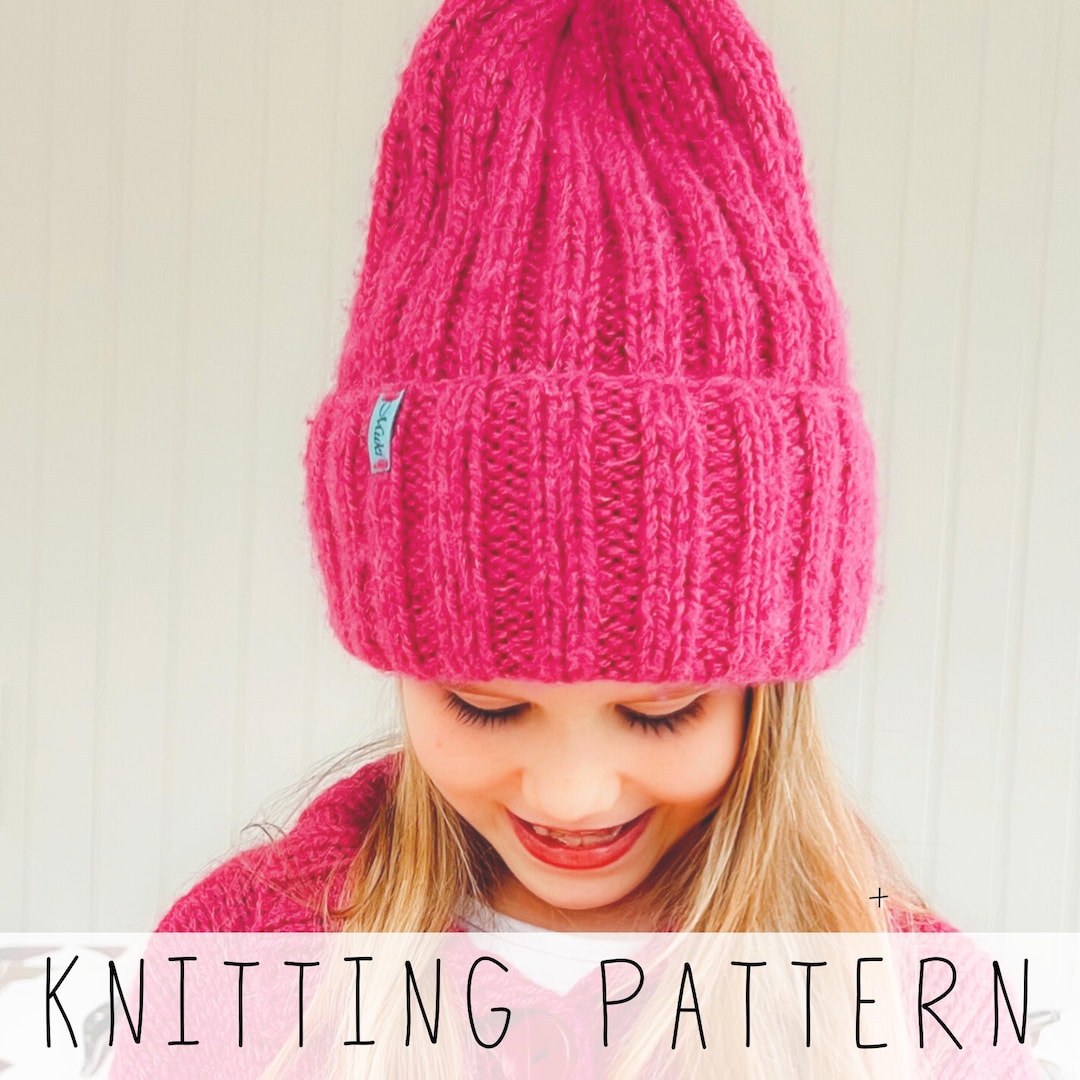 Easy Chunky Ribbed Hat KNITTING PATTERN for Beginners in Bulky Yarn I ...