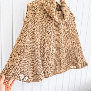 Cable Poncho KNITTING PATTERN Kids Poncho Knit Pattern Cape Kids Chunky ...