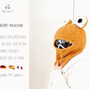 Ski Helmet Cover CROCHET PATTERN, Frog Helmet Balaclava (toddler, Kids ...