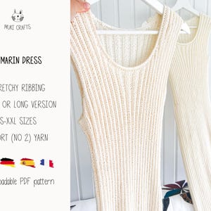 Long Dress KNITTING PATTERN Ribbed Dress Knit Pattern for Women (S to ...