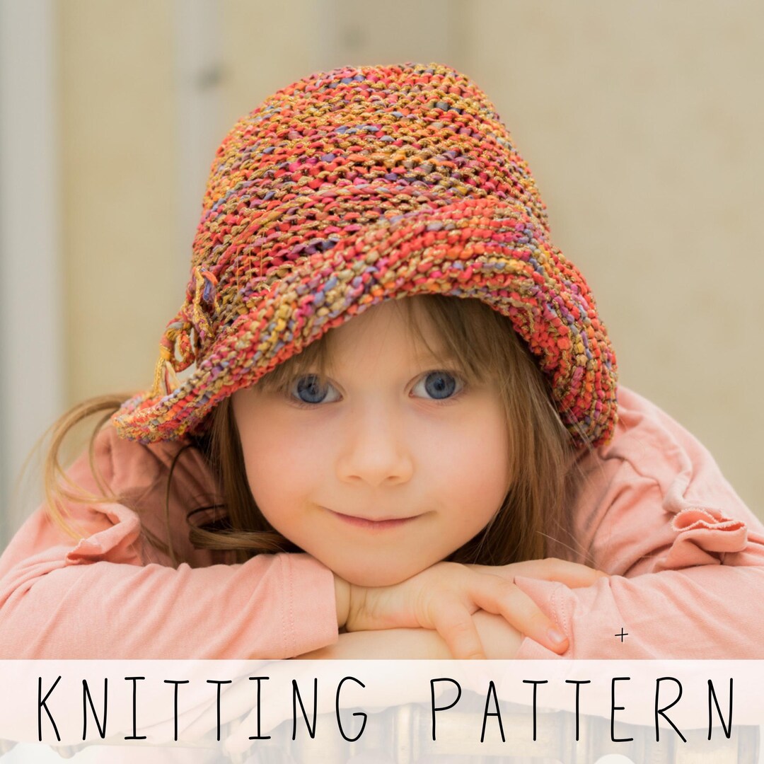 Sun Hat KNITTING PATTERN for Kids Summer Bucket Hat Knit Pattern Girls ...