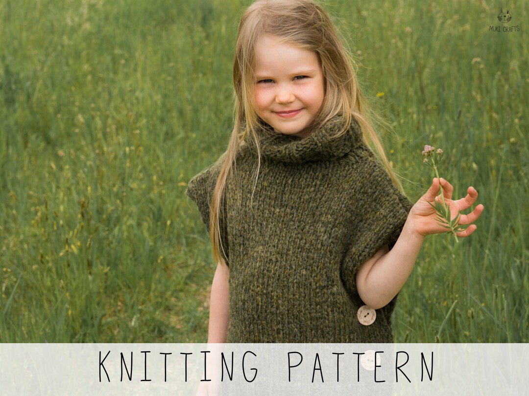 Easy Poncho KNITTING PATTERN Kids Poncho Knit Pattern toddler, Child ...