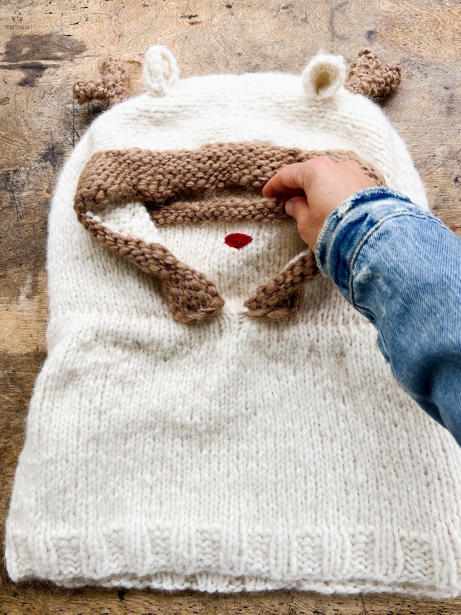 Winter Snood KNITTING PATTERN Reindeer Hooded Cowl Knit Pattern (size ...
