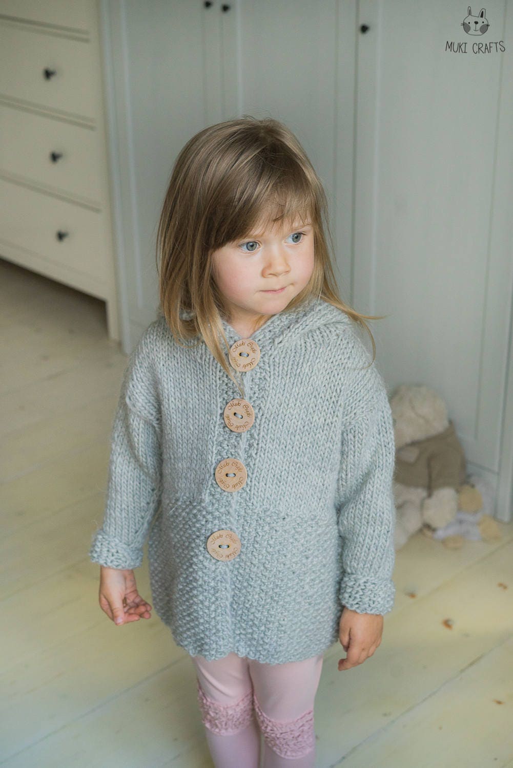 Hooded Cardigan KNITTING PATTERN, Kids Jacket Knit Pattern, Cozy Design ...