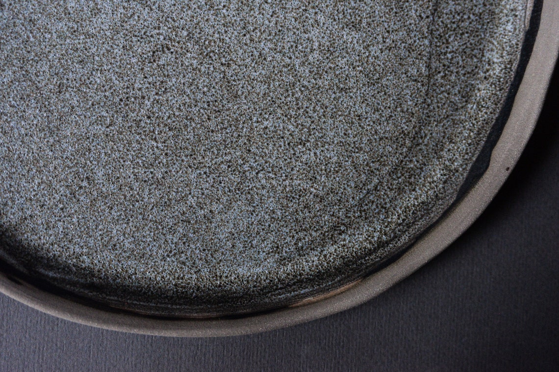 GREY on GREY Dinner Plate/serving Platter/cake Plate Handmade - Etsy