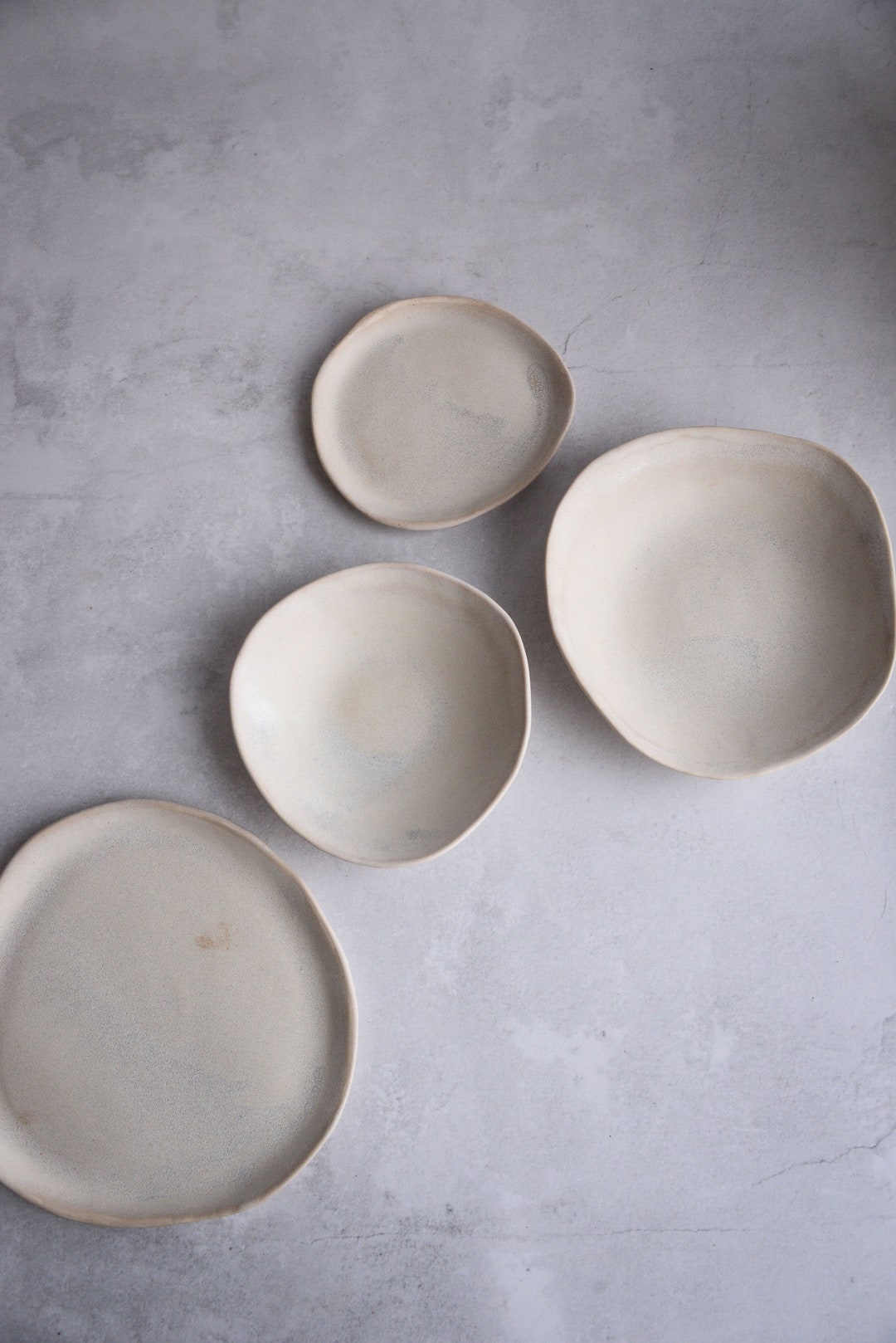 Beige Matte Porcelain Dinner Set Sahara Handmade - Etsy