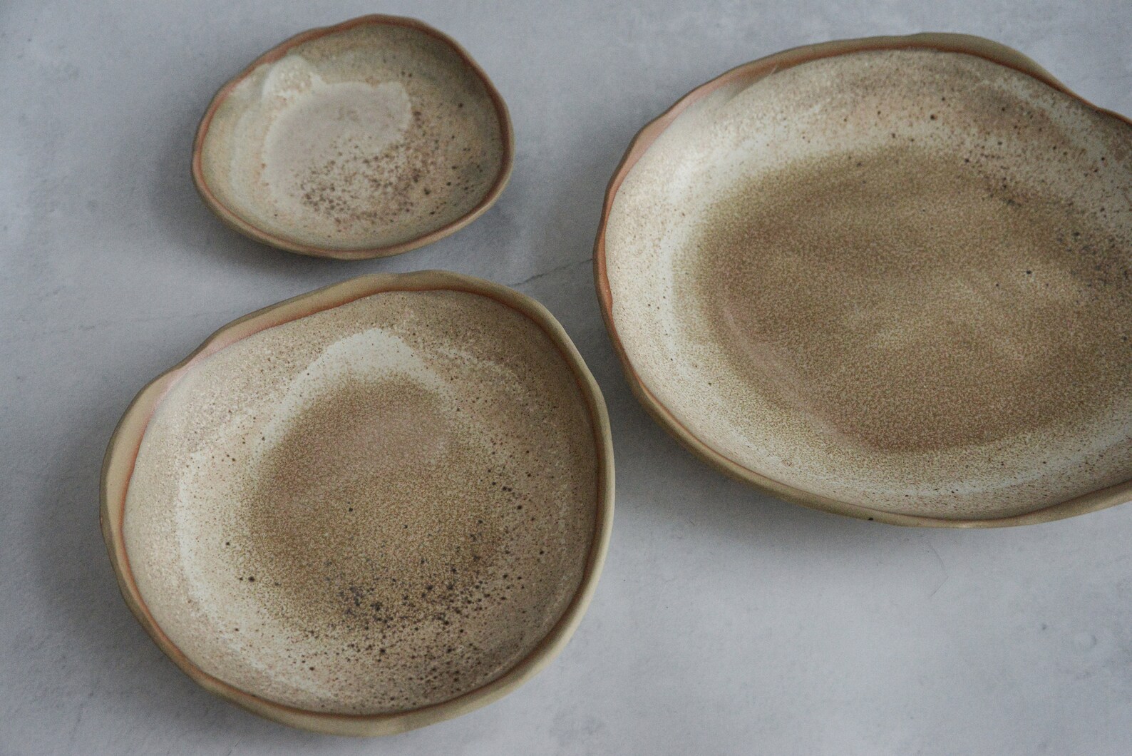 SET OF 3 PLATES Cream Beige Dinner / Serving Platter / Cake - Etsy