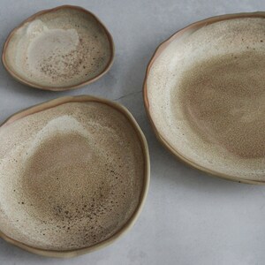 SET OF 3 PLATES Cream Beige Dinner / Serving Platter / Cake - Etsy