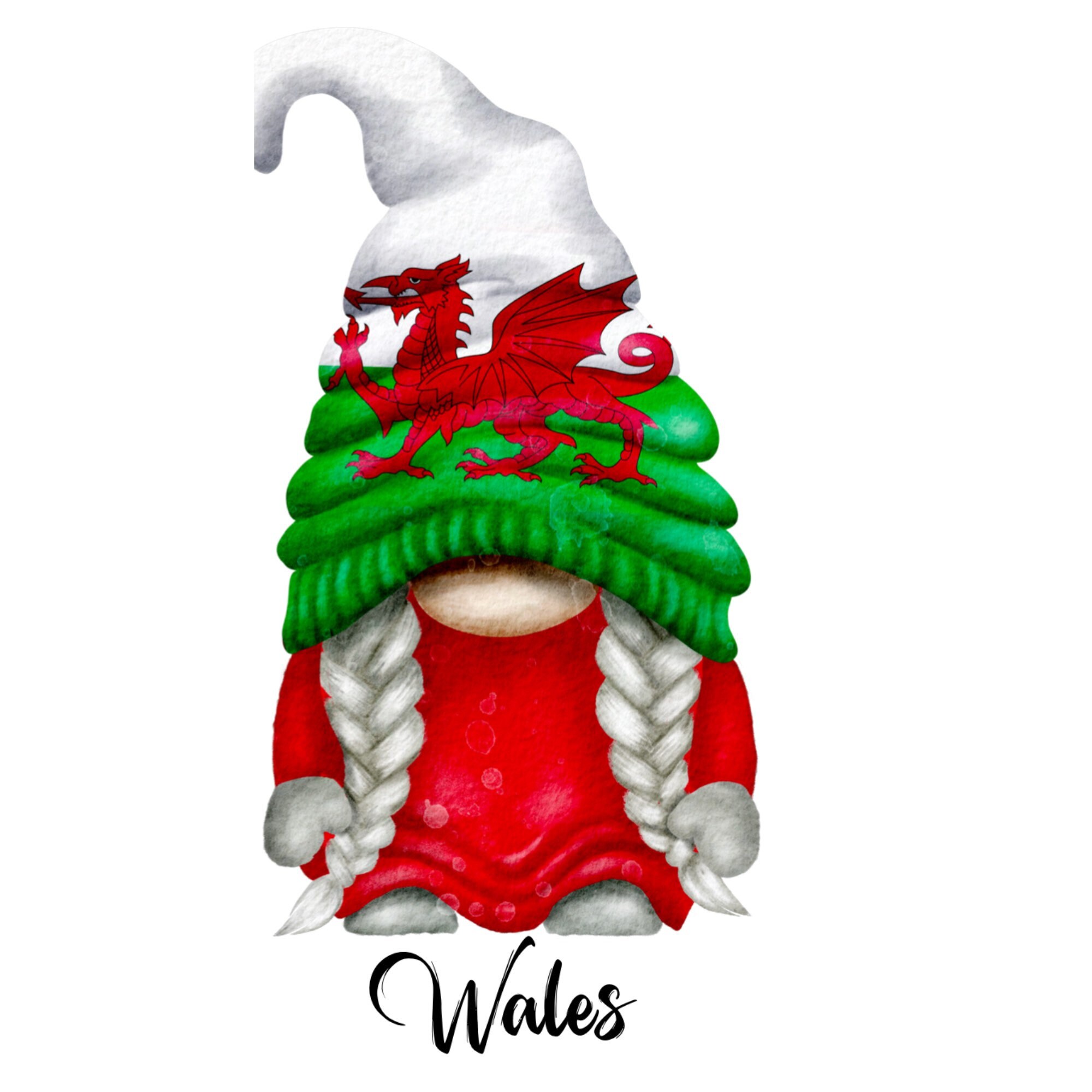 Patriotic Welsh Gnome/gonk ,tomte Bumper/ Window/ Laptop Sticker. Funny ...