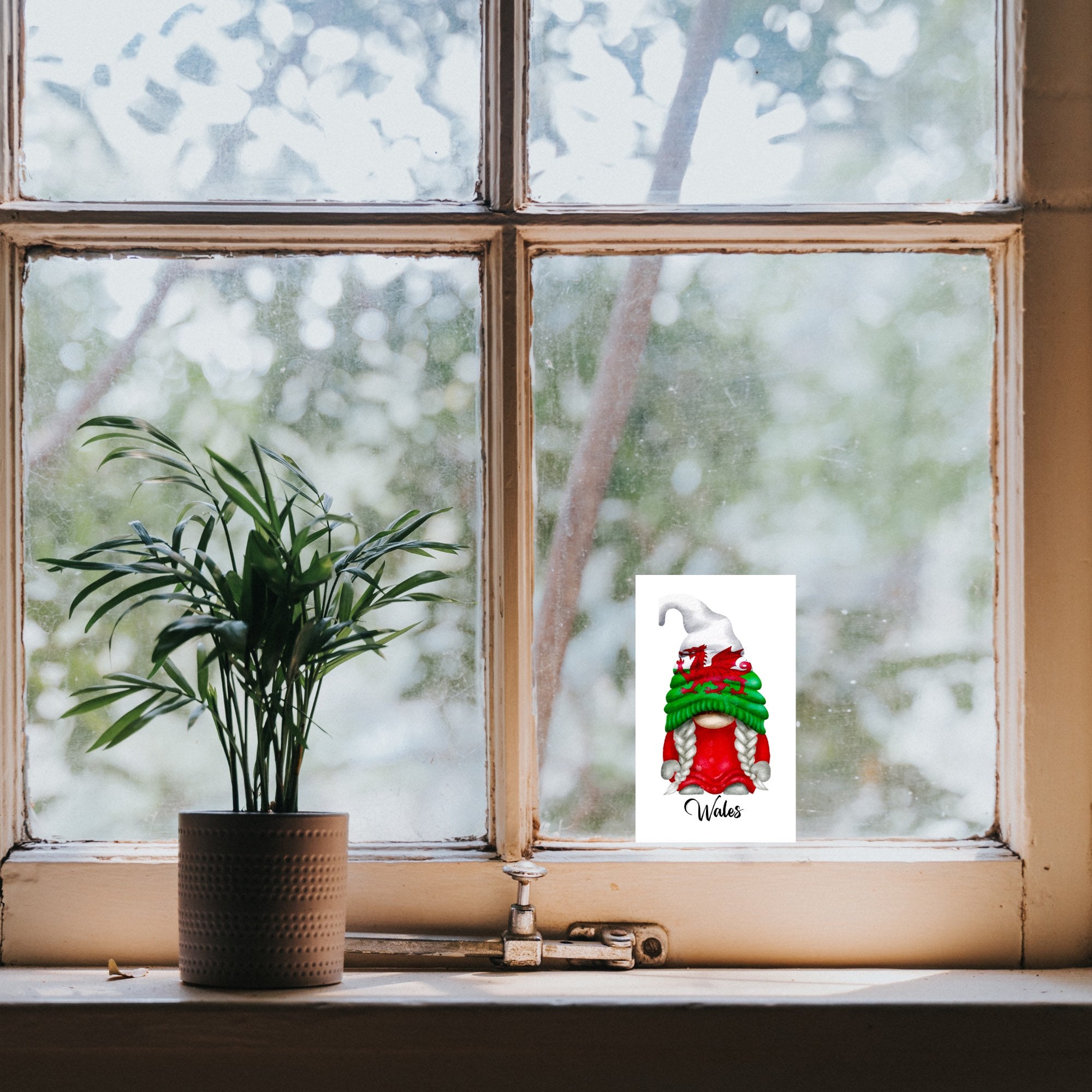 Patriotic Welsh Gnome/gonk ,tomte Bumper/ Window/ Laptop Sticker. Funny ...