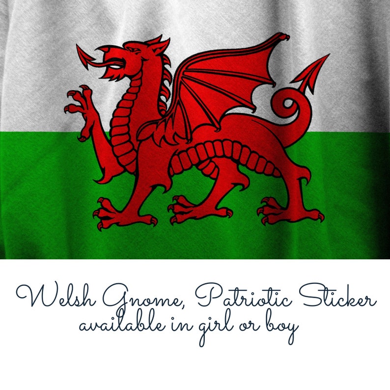 Patriotic Welsh Gnome/gonk ,tomte Bumper/ Window/ Laptop Sticker. Funny ...