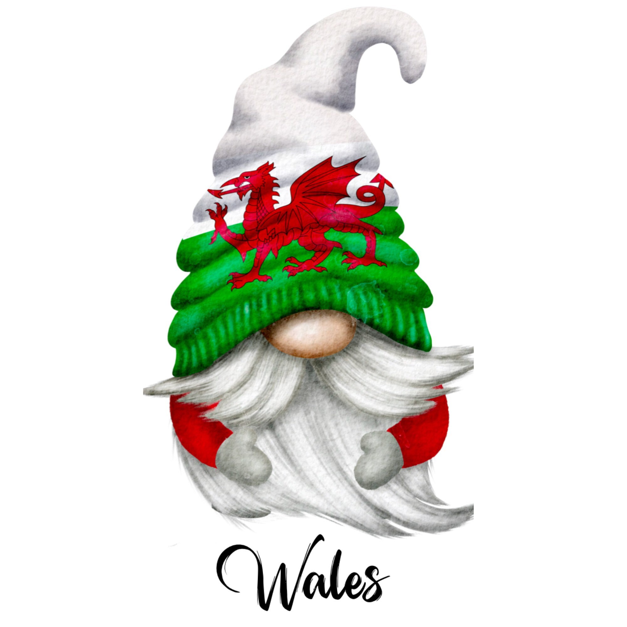 Patriotic Welsh Gnome/gonk ,tomte Bumper/ Window/ Laptop Sticker. Funny ...