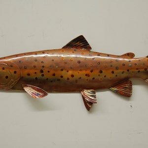 24'' Copper Brown Trout , Hand-formed With Tools Then Painted With ...