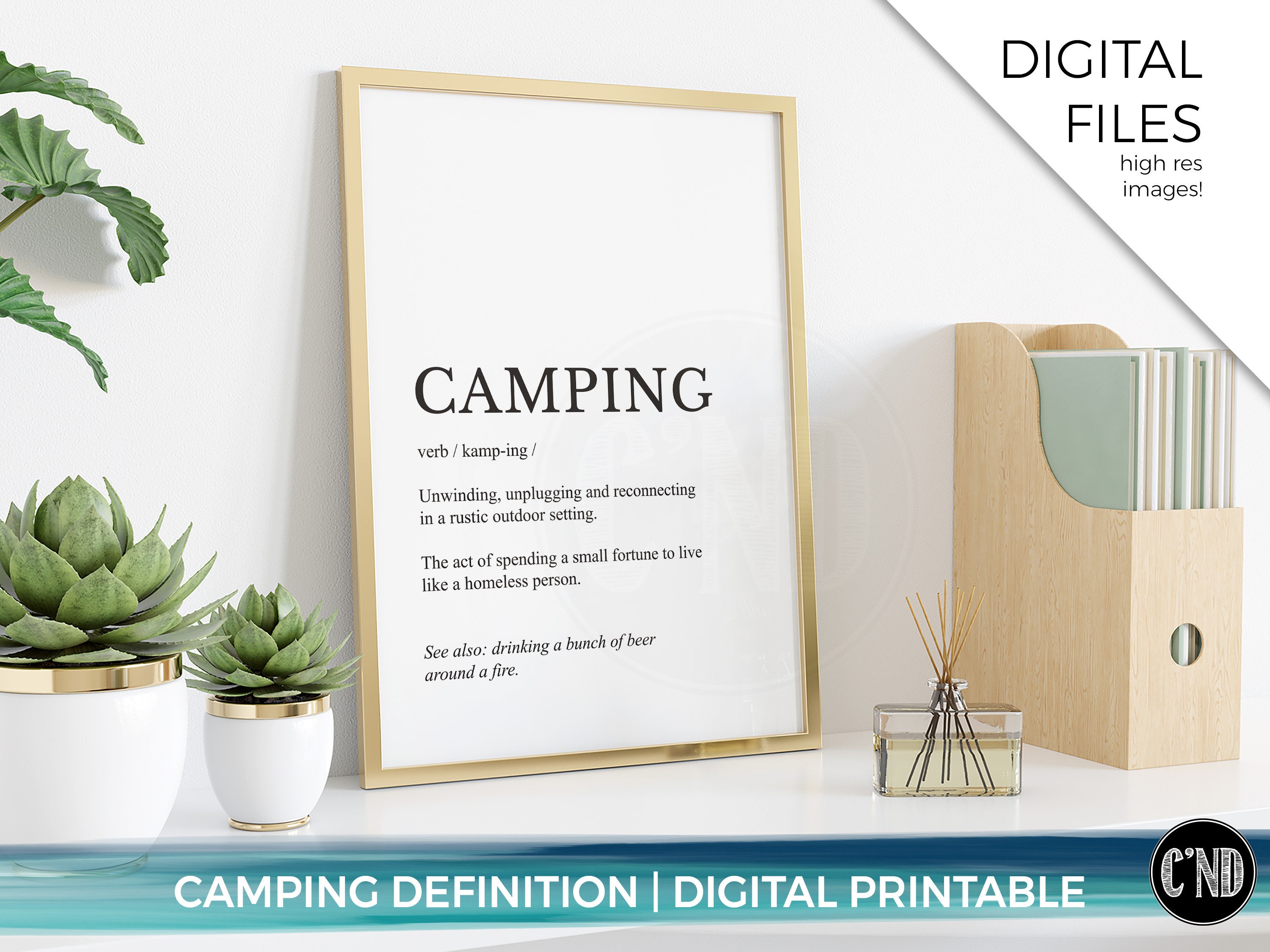 Camping Definition Printable | Funny Camping Definition Home Decor ...