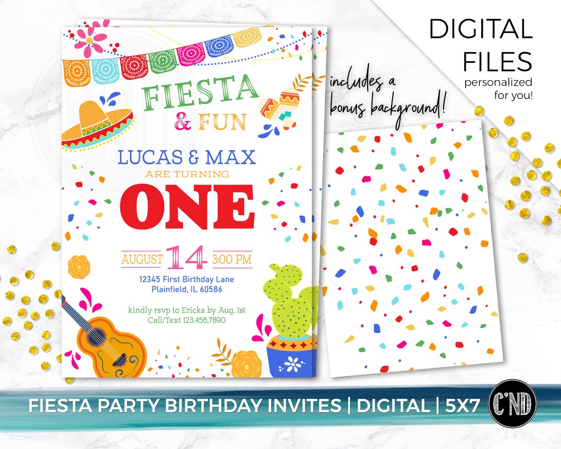 Fiesta Invitation | First Fiesta Invite | Fiesta Birthday Invitation ...