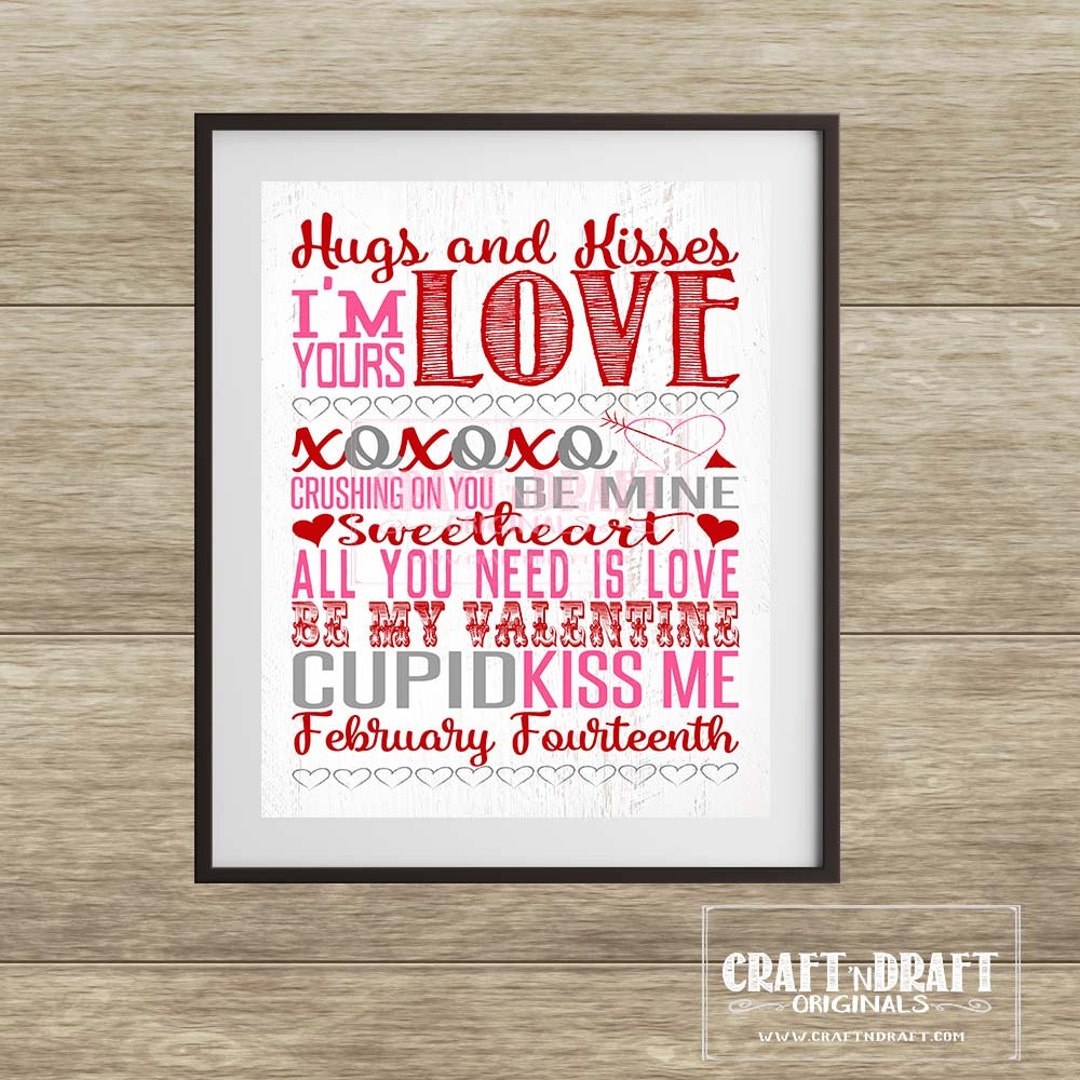 Valentine's Day Subway Art | Valentines Digital Print | Valentine ...