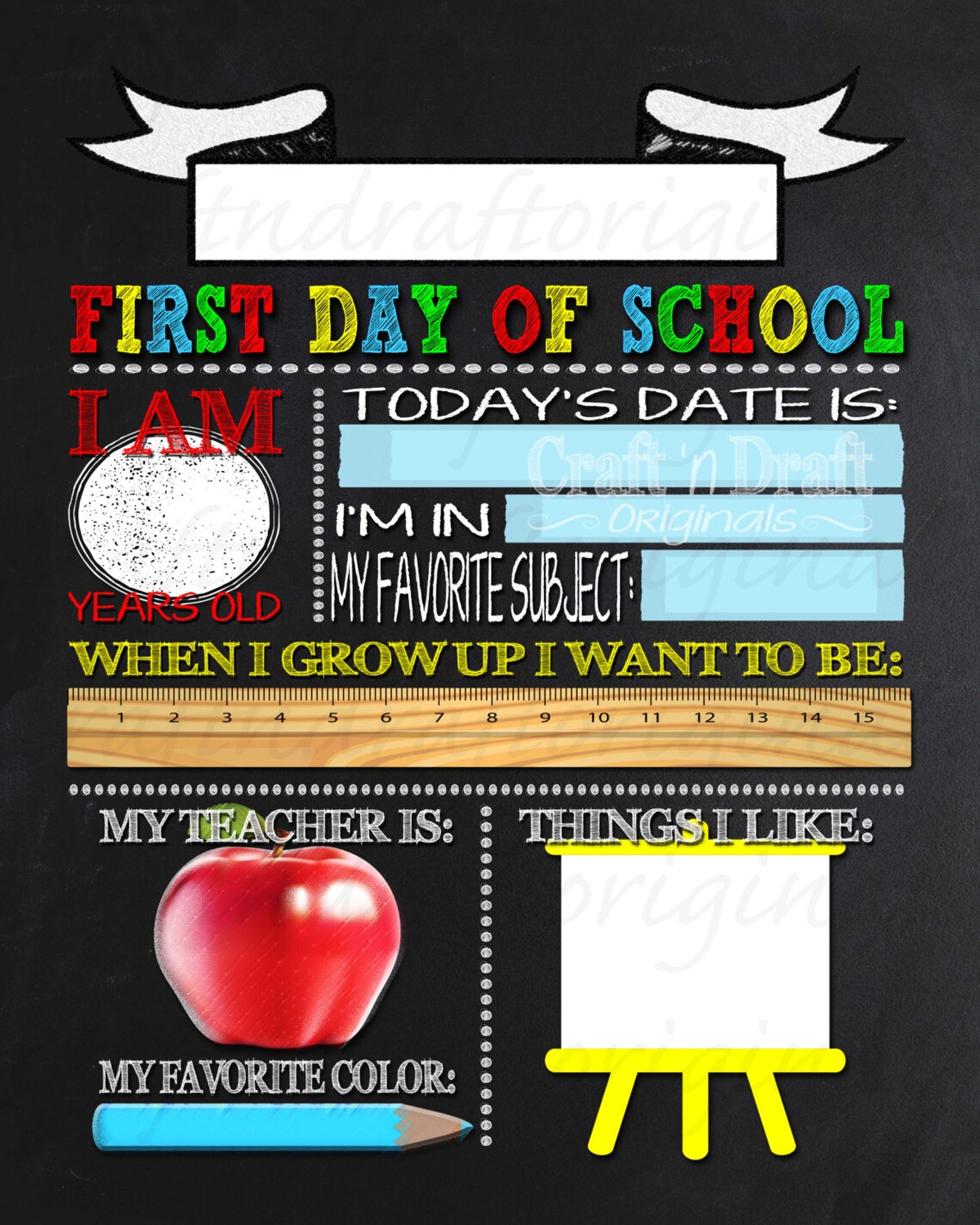 11x14 First Day of School Sign Back to School Printable Reusable Poster ...