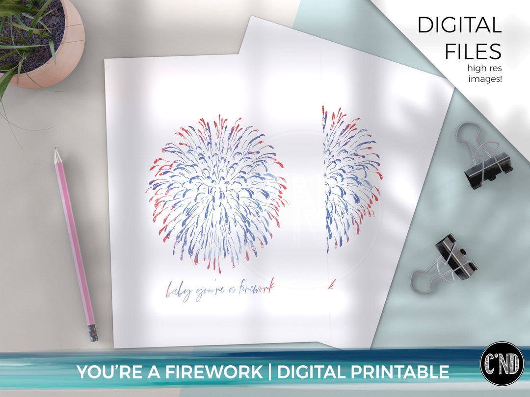 Firework Printable | 4th of July Decor (digital Download) - Etsy