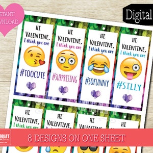 Emoji Valentine Bookmarks | Printable Classroom Valentines (digital ...