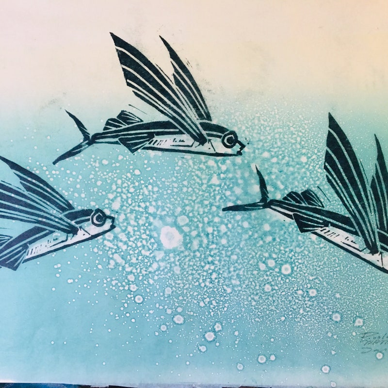 Flying Fish Print - Etsy